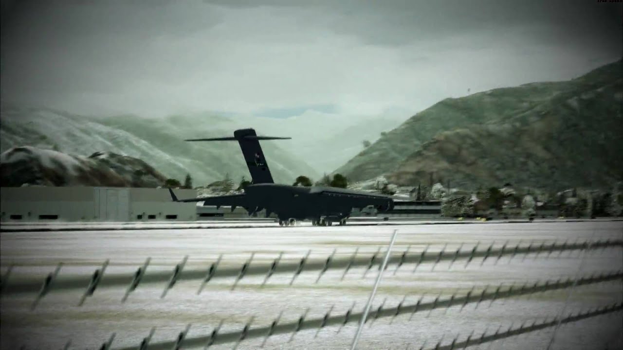 C-17 landing on iced runway using reverse thrust! - YouTube