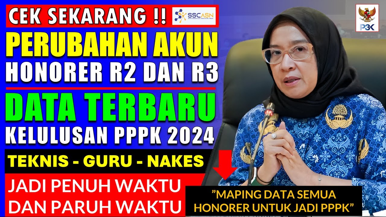 🔴BARU SAJA PERUBAHAN AKUN HONORER R2 R3 DAN DATA TERBARU BKN KELULUSAN PPPK 2024 TAHAP 1 - YouTube