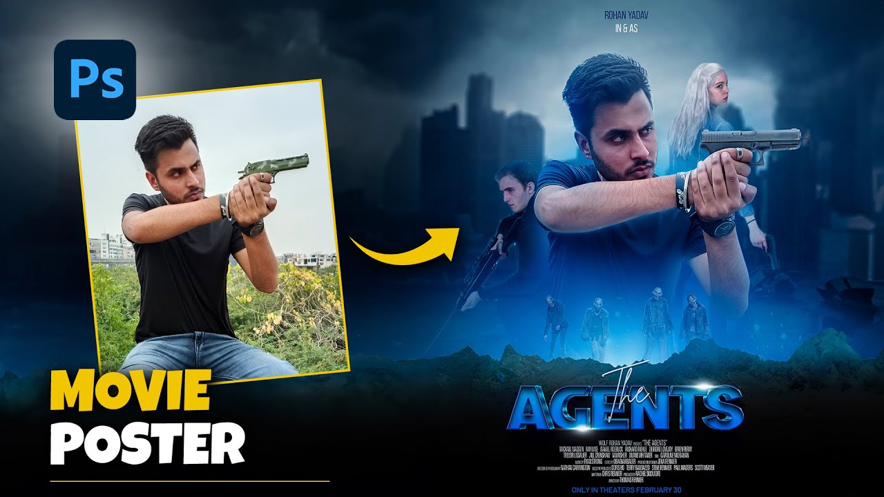 How To Create Hollywood Level Action Thriller Movie Poster Design I ...