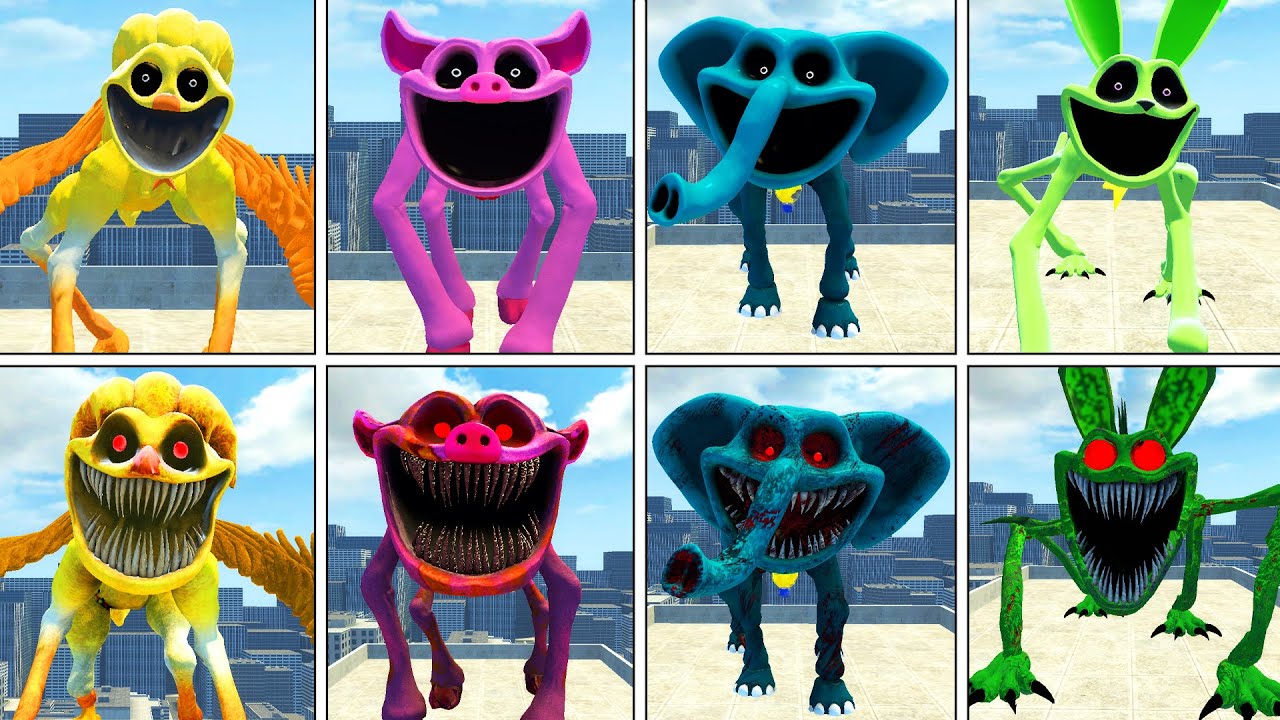 ALL EVOLUTION NIGHTMARE MONSTER SMILING CRITTERS POPPY PLAYTIME CHAPTER ...