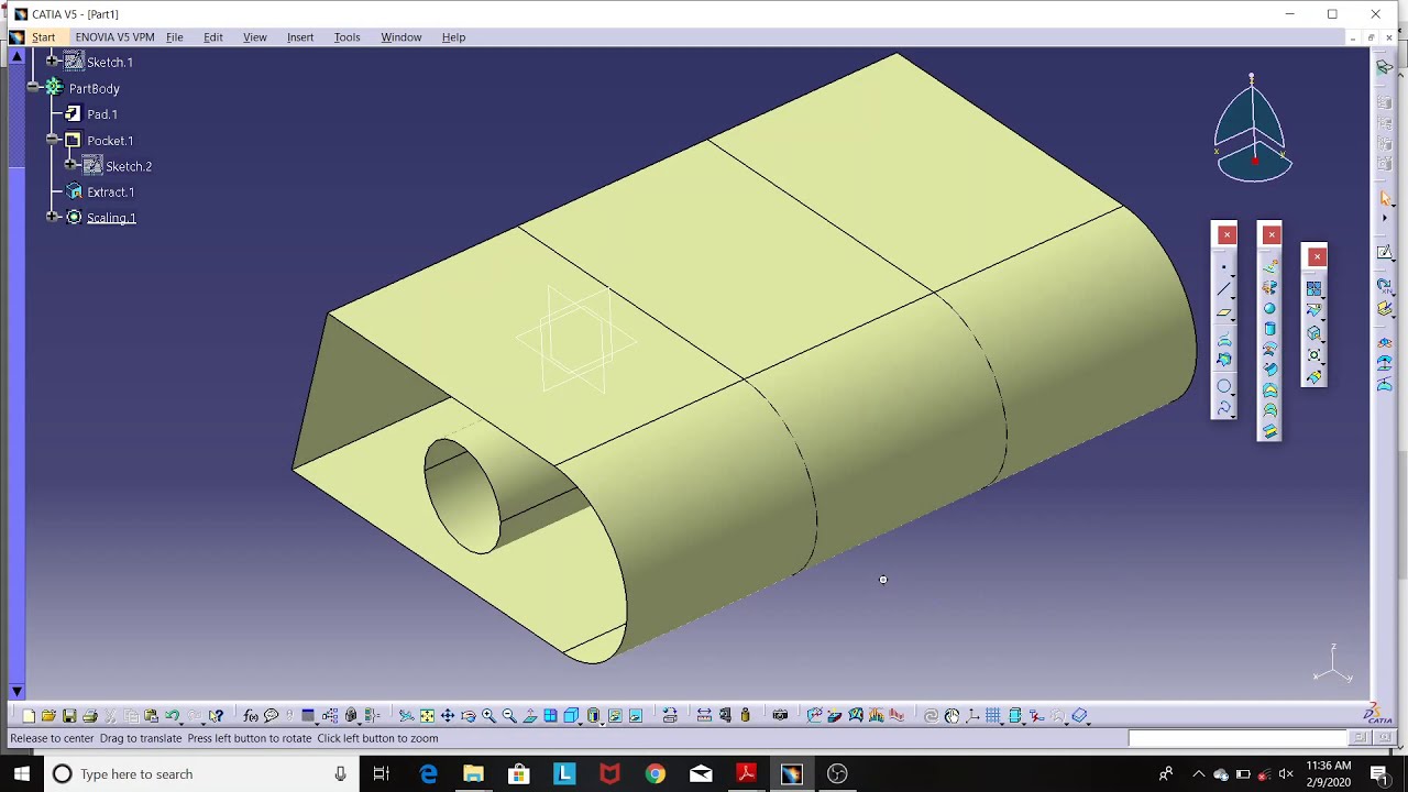 40. Wireframe and Surface Tutorial Catia V5: Transforming Geometry by ...