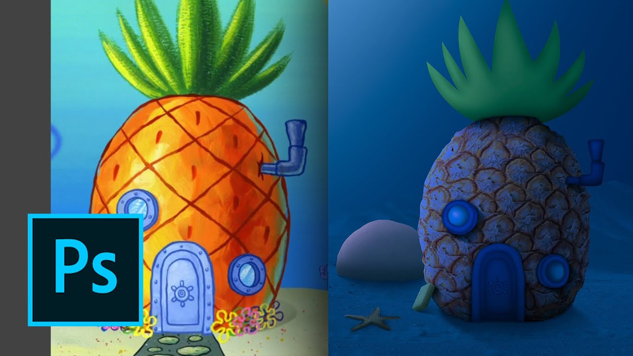 !I Turned Spongebob House Into Reallity Using Photoshop - YouTube