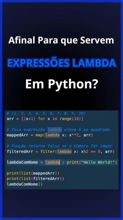 Afinal, o que são LAMBDA EXPRESSIONS em PYTHON? APRENDA EM MENOS DE 3 MINUTOS! #python3 # ...