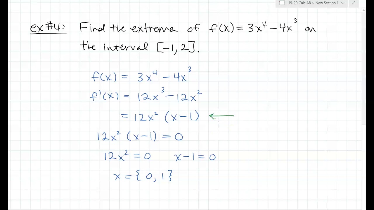 Section 3.1(B) Extrema on an Interval - YouTube