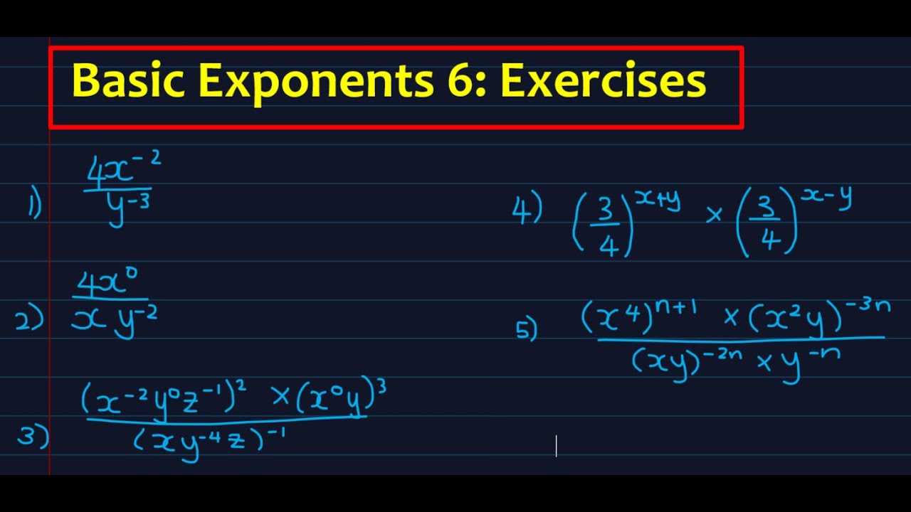 Basic Exponents 6: Exercise 1 - YouTube