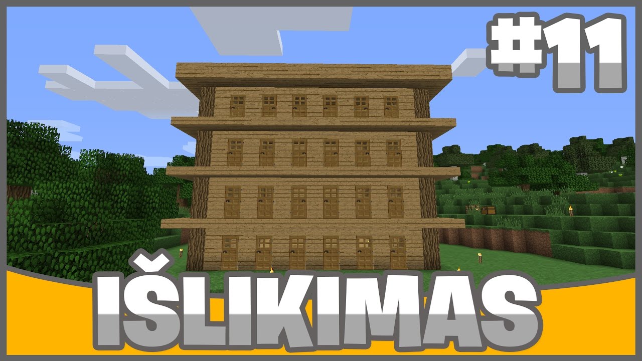 Minecraft 1.11 išlikimas Lietuviškai #11 "Didelis kaimiečių namas ...