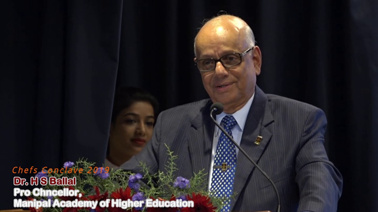 Dr H S Ballal at Chefs Conclave 2019, WGSHA - YouTube