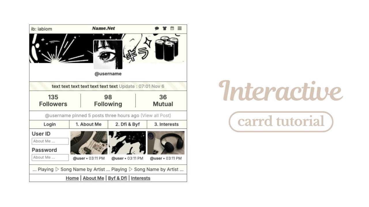 interactive aesthetic carrd tutorial - ib iabiom - YouTube