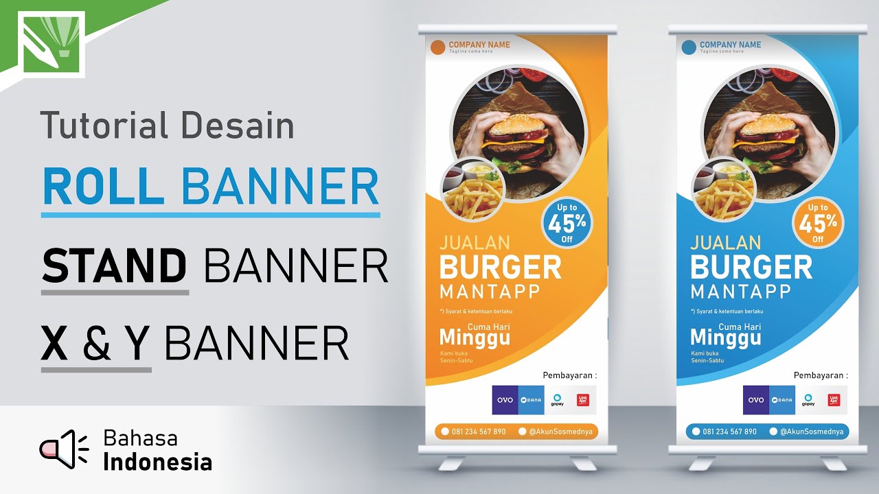 [LENGKAP] Cara MUDAH Desain ROLL BANNER / Stand Banner / X Banner / Y ...