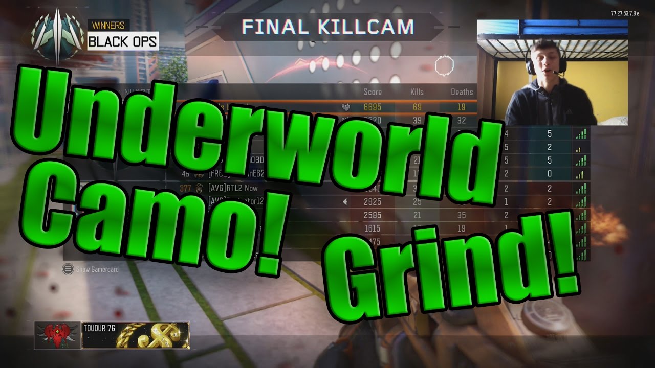Underworld Camo Grind With Rogue! Bo3 - YouTube