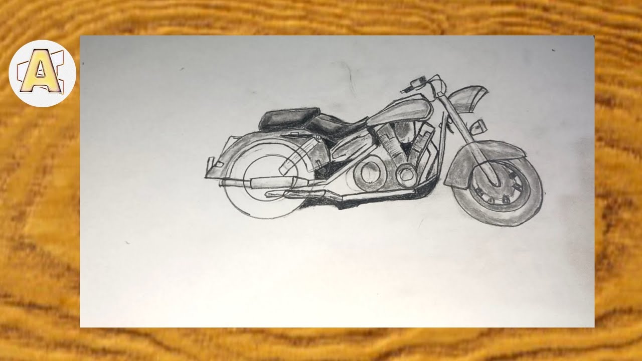 How to Draw Harley-davidson motorcycle/ step by step - YouTube
