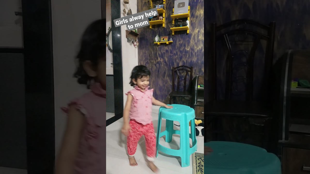 1.5yr little girl put diaper in dustbin#short#cute baby - YouTube