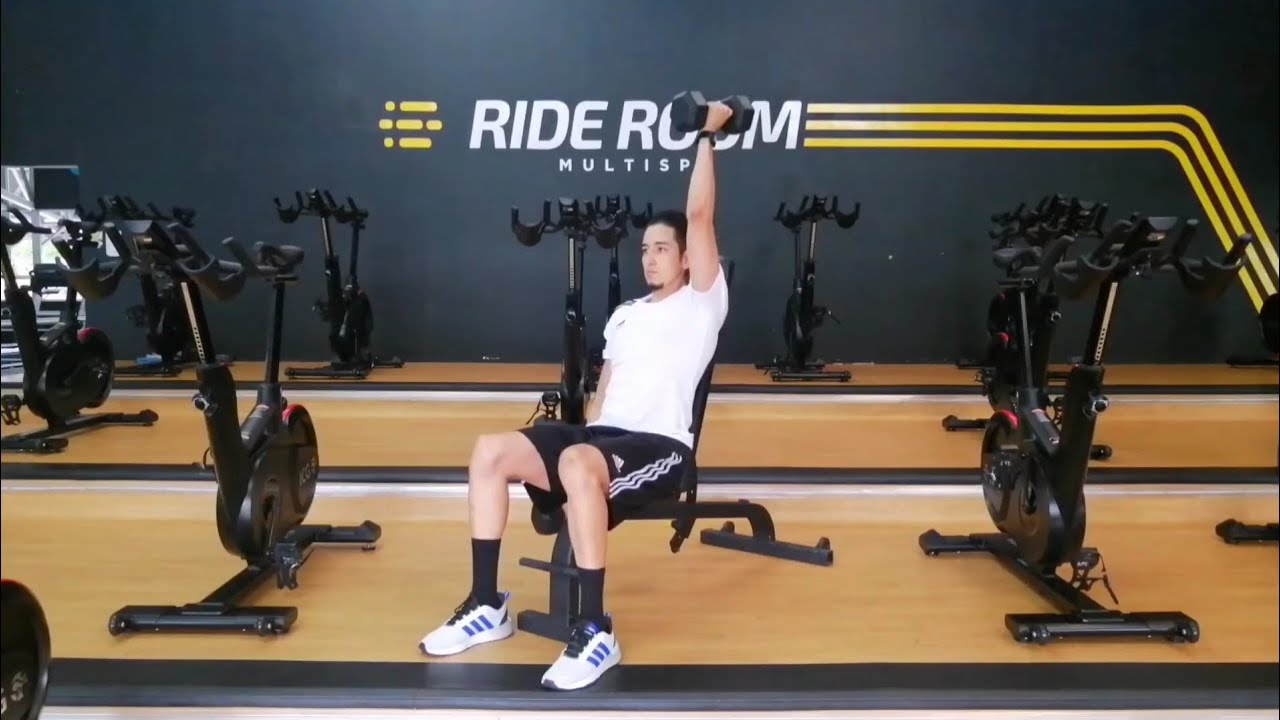 Flexión de codo + press de hombro alterno - YouTube