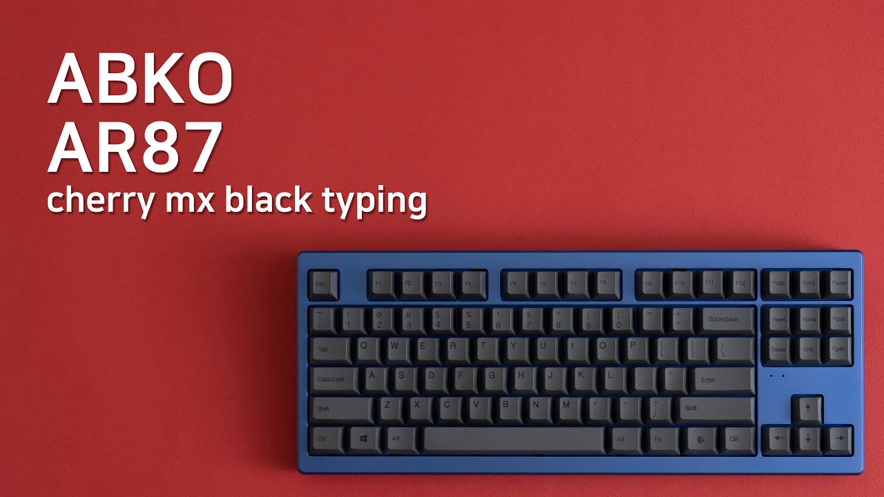 [ASMR] ABKO AR87 cherry mx black typing - YouTube