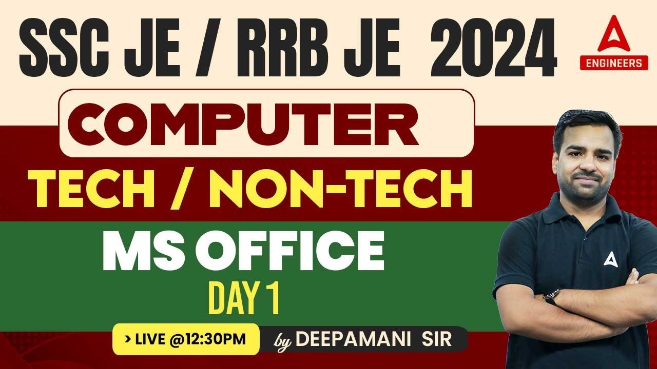 SSC JE/RRB JE 2024 | SSC JE Computer Science Classes | MS Office Part-1 ...
