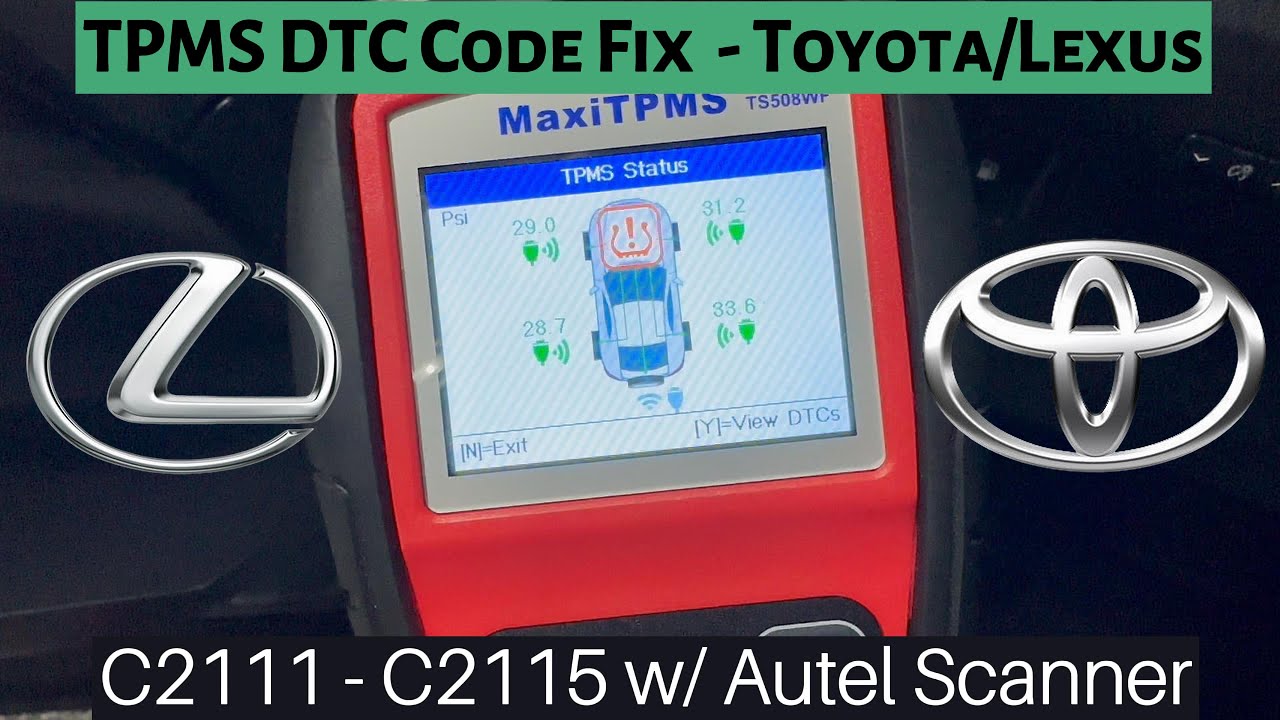 How to Clear TPMS DTC Codes on Toyota & Lexus w/ Autel Scanner - C2111 ...