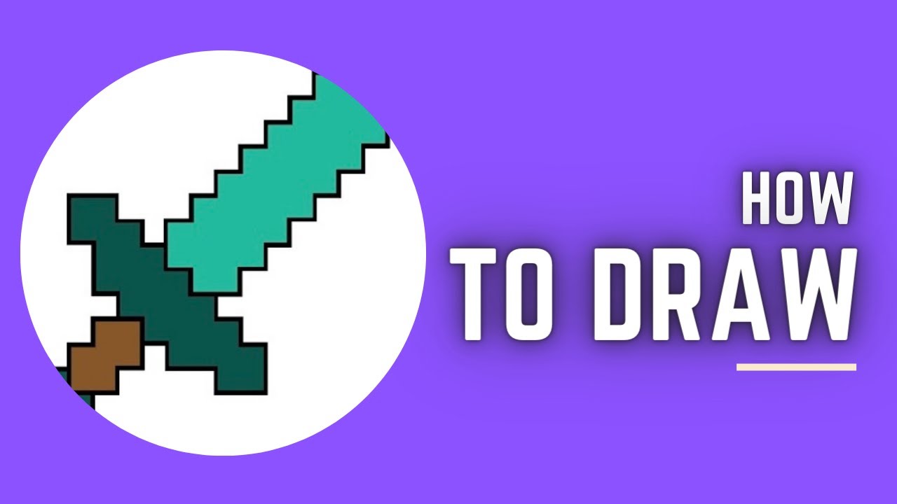 How to draw a Sword from Minecraft - Follow along Art tutorial - YouTube