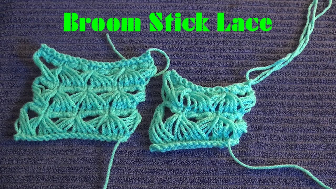 Machine Knit Broom Stick Lace - YouTube