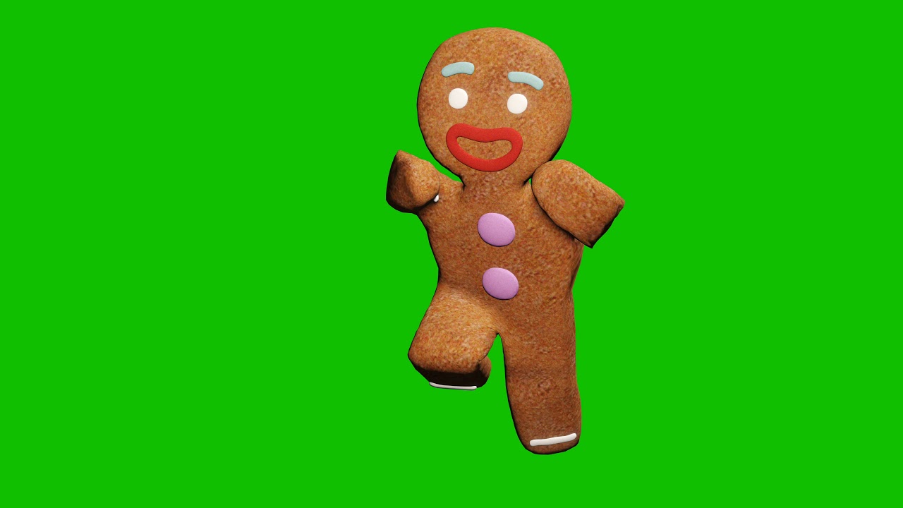 The gingerbread man is dancing a Christmas dance. The concept of the ...