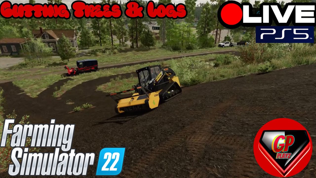 Let's Play Farming Simulator 22 PS5 Landscapin & Logs Trees Cutting Trees Down #timelapse - YouTube