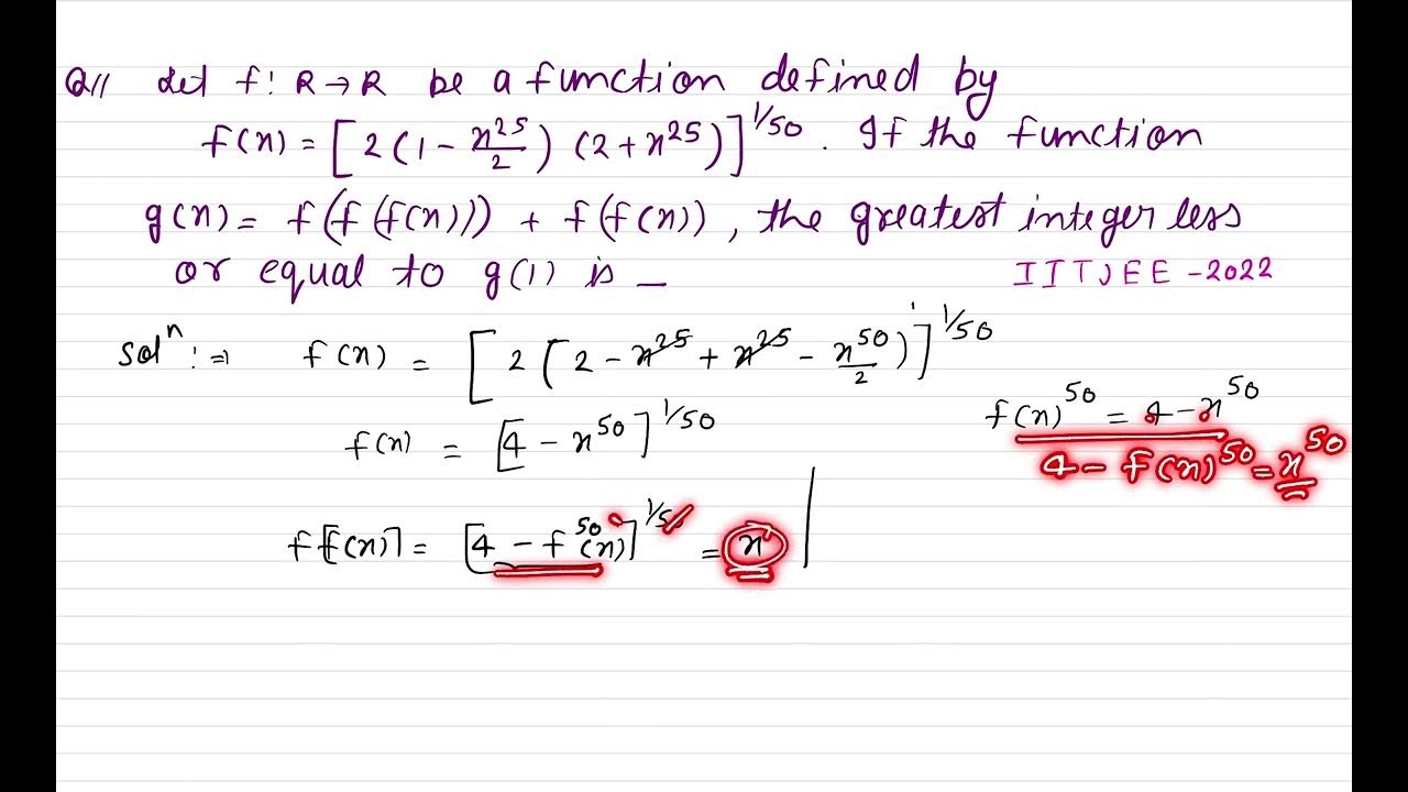 Let f:R-R be a function defined by f(x)=[2(1-x^25 /2)(2+x^25)]^1/50. If the function g(x)=fff(x ...