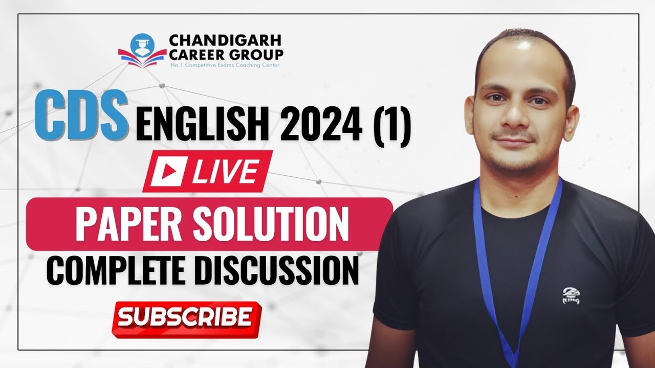 CDS 1, 2024 English Question Paper Solution with Explanation|| CDS 1 ...