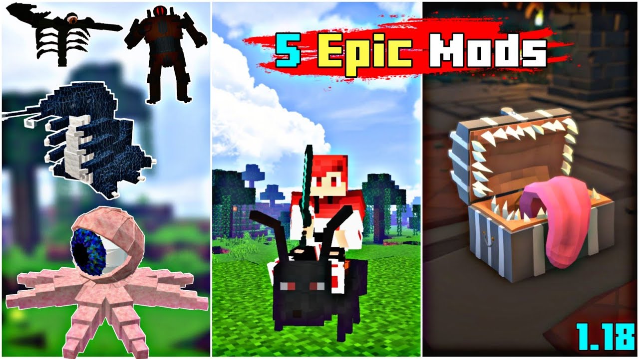 Top 5 epic mods for minecraft pocket edition || Best Minecraft mods 1. ...