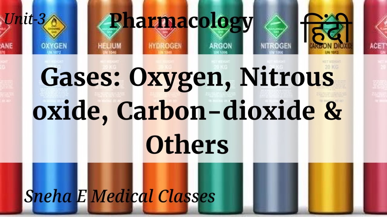 Gases: oxygen, nitrous, oxide, carbon-dioxide & others !! Pharmacology ...
