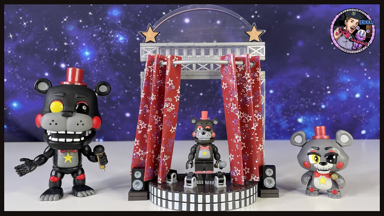 FNaF PIZZERIA SIMULATOR STAR CURTAIN STAGE McFarlane Toys - YouTube