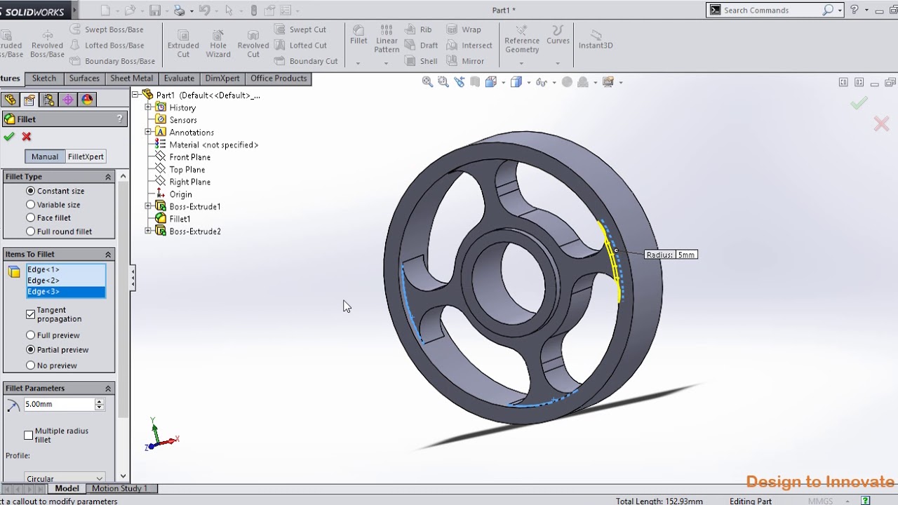 How to Design a Simple Fly Wheel using Solidworks. Complete Tutorial ...