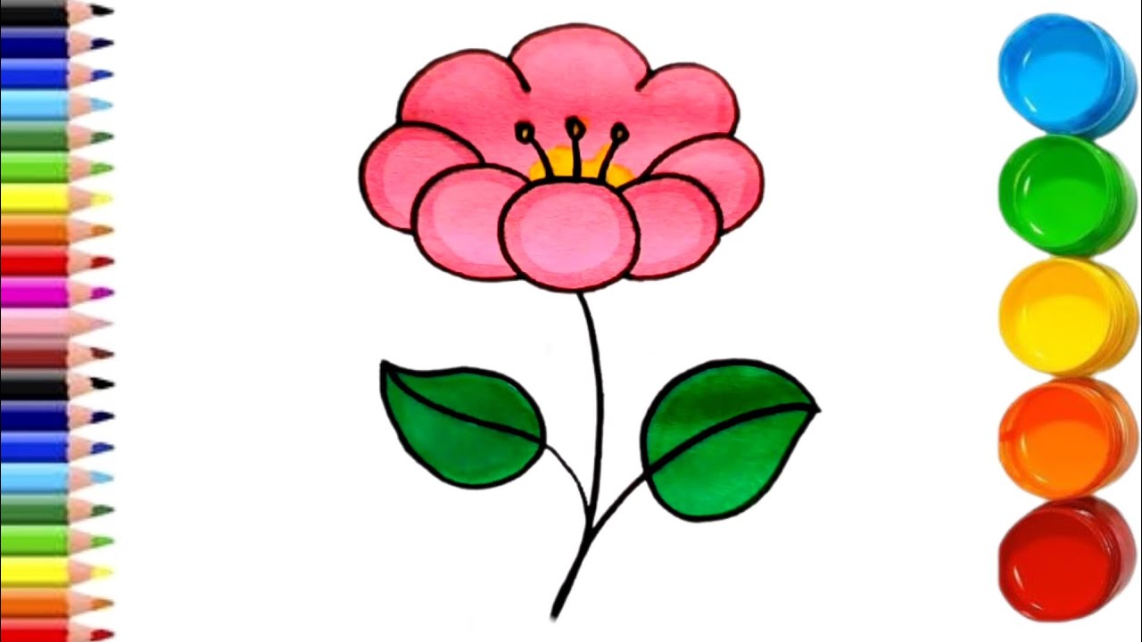 How To Draw A Cute Flower For Kids And Toddlers | How To Draw A Flower ...