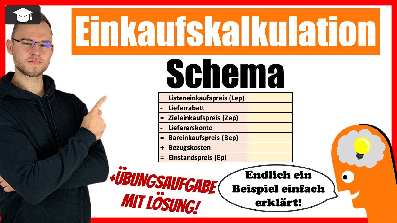 Einkaufskalkulation Schema einfach erklärt an einem Beispiel - YouTube