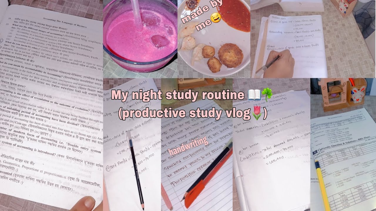 My Night Study Routine📚🌸 | Productive study vlog 🌷☘️ | handwriting📝 ...