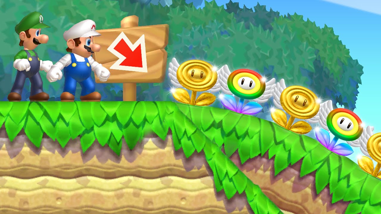 New Super Mario Bros. U - 2 Player Co-Op Walkthrough Part 01 - YouTube