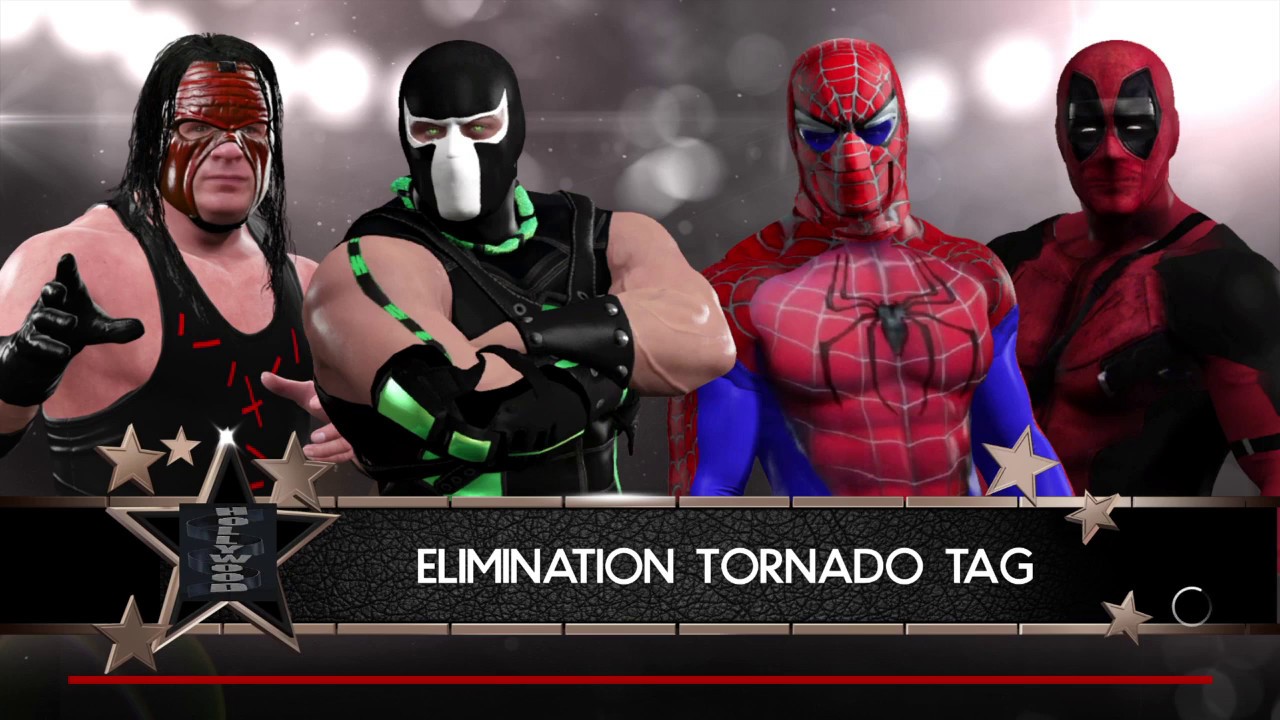 WWE 2K17 Spiderman,Deadpool VS Bane,Kane Elimination Tornado Tag Match ...
