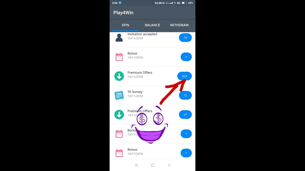 Cara dapetin 800 spin gratis di aplikasi play4win, aplikasi penghasil ...
