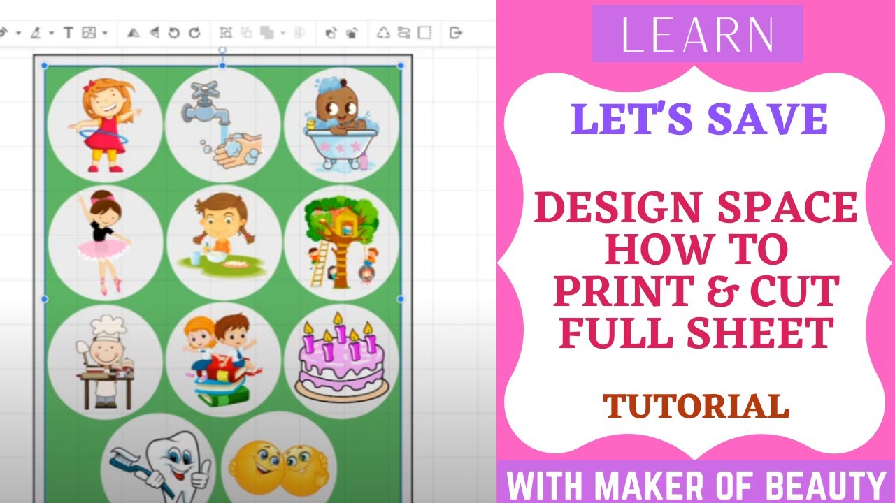 Design Space - How to print and cut full sheet - YouTube