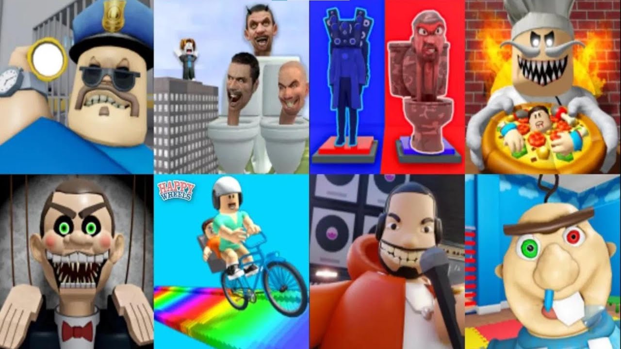 8 SPEED Runs in Mr Funny, BARRY, Obby But You're on a Bike, Gym Obby ...