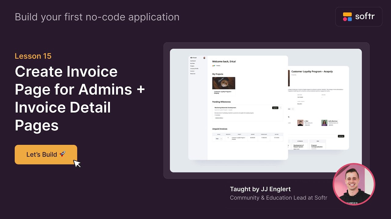 Lesson 15: Create Invoice Page for Admins + Invoice Detail Pages - YouTube