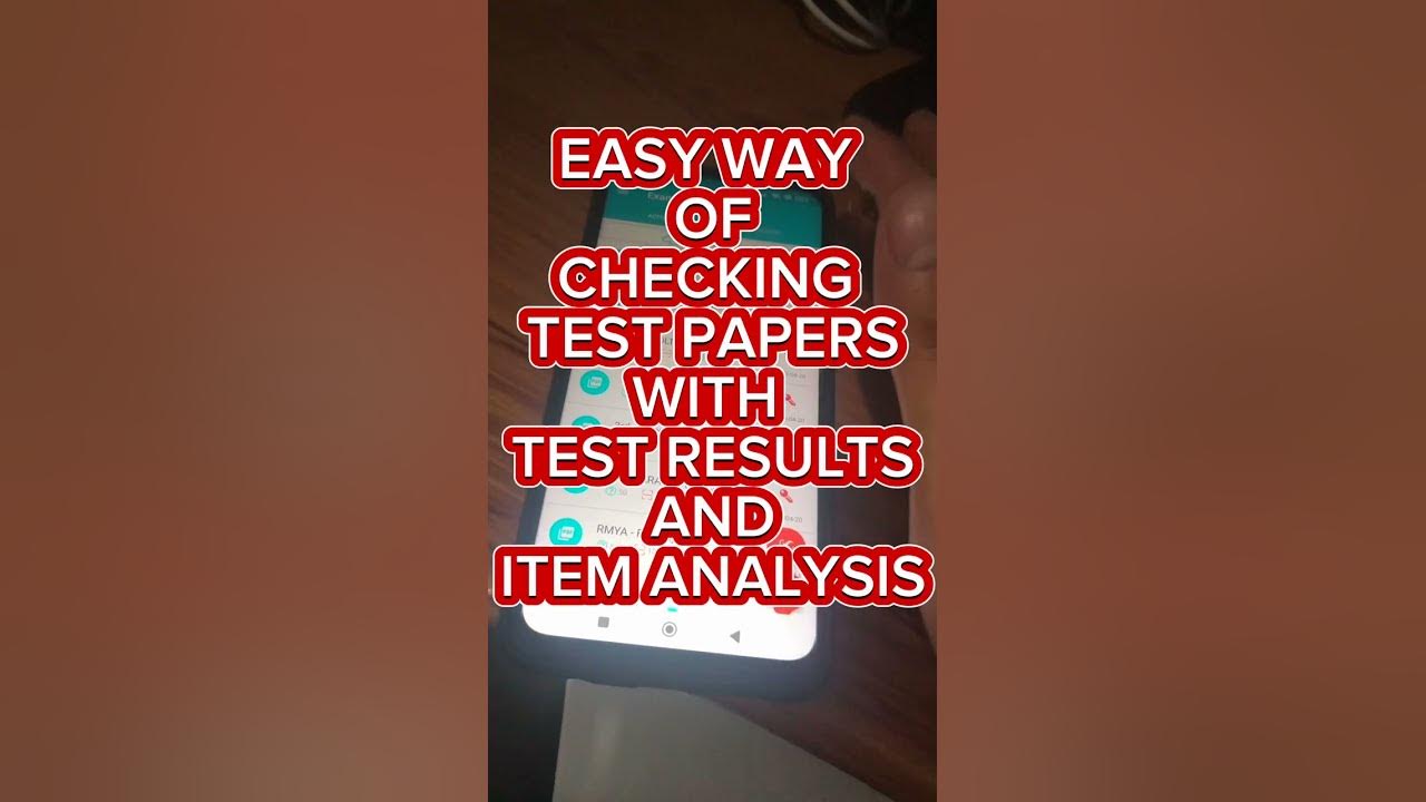 Here's the easy way of checking test papers with test results and item ...