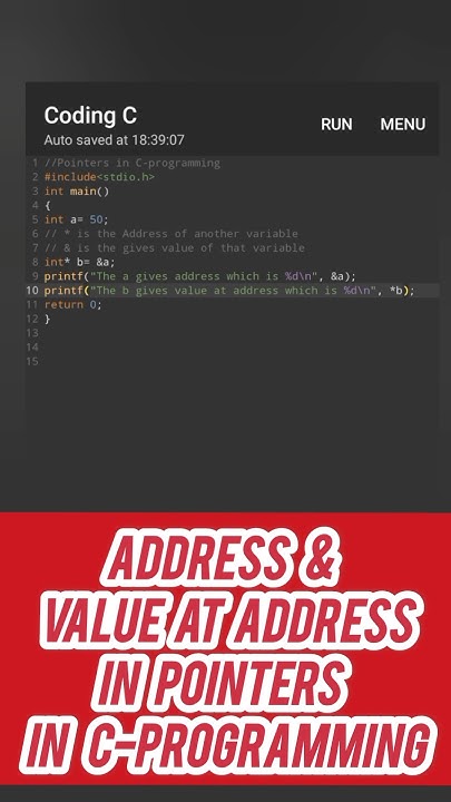 Pointers Address And Value At Address In C Programming Pointers Cprogram Coding Youtube