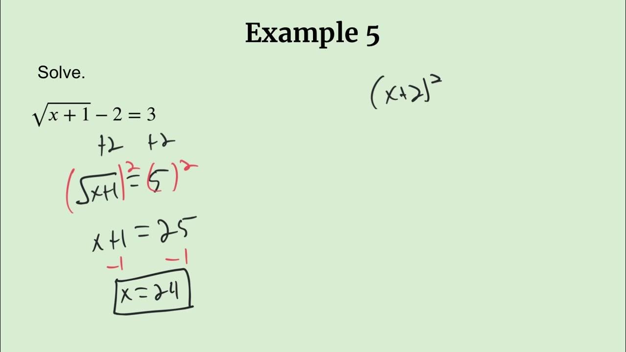 Lesson 28: Equations with Radicals and Absolute Value - YouTube
