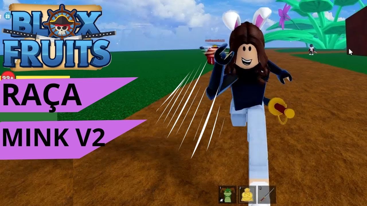 PEGUEI a RAÇA MINK V2 BLOX FRUITS ROBLOX - YouTube