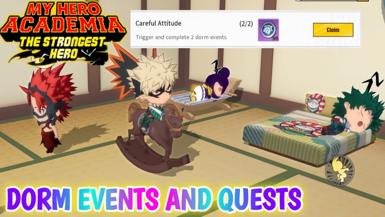 How to Complete Dorm Events and Quests - My Hero Academia The Strongest ...