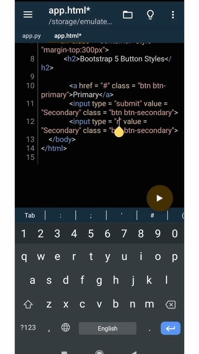 Bootstrap5 Button Style Class Using Flask Pydroid3 Flaskpythonhtml Css Bootstrap5 Js 