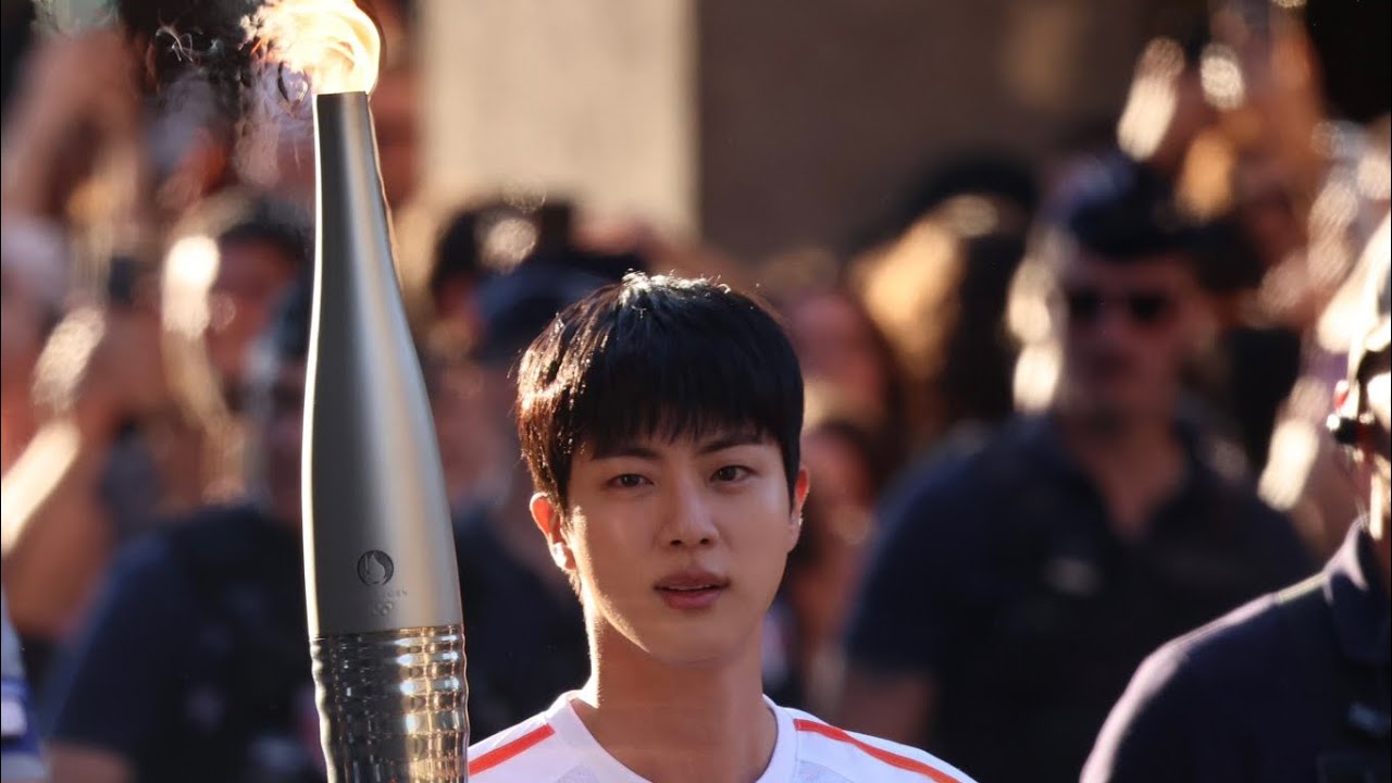 #ParisOlympics2024 Torch Relay | Torchbearer #Jin of BTS - YouTube
