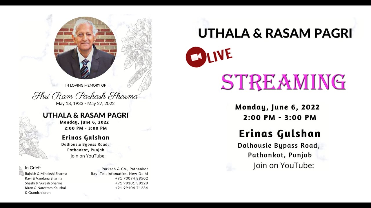 Live Stream | Uthala & Rasam Pagri - YouTube