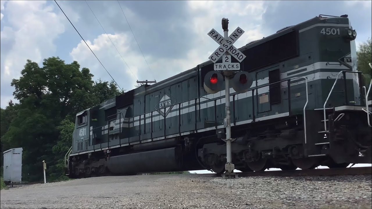 *WRRS M-Bell* EVWR Coal Train - Upton Road Railroad Crossing, Upton, IN - YouTube