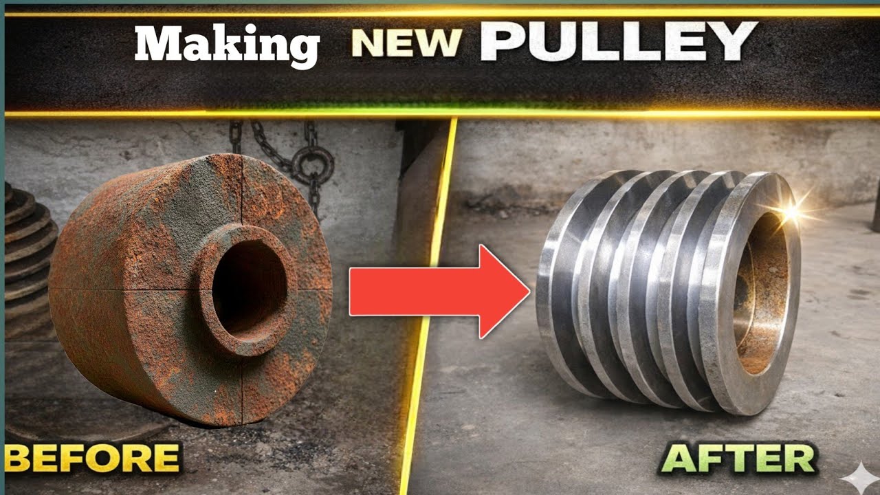 How to Make New V Belt Pulley - YouTube