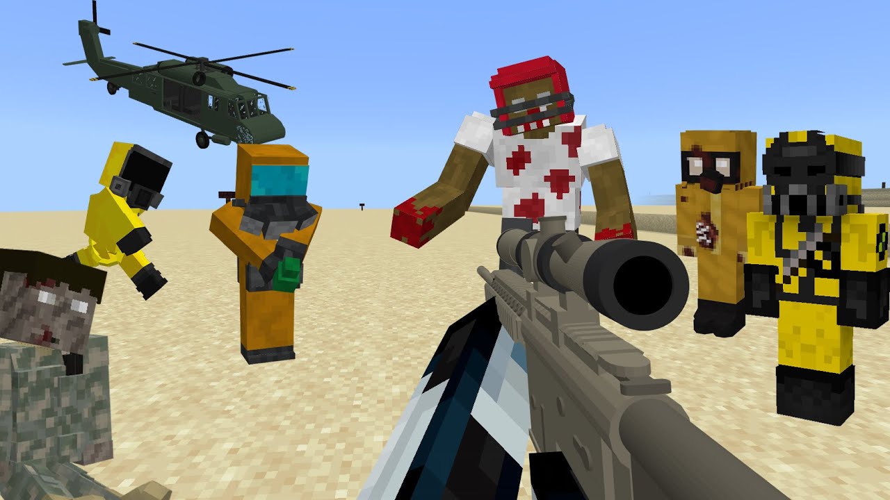 Realistic 3D guns ADDON in Minecraft PE - YouTube